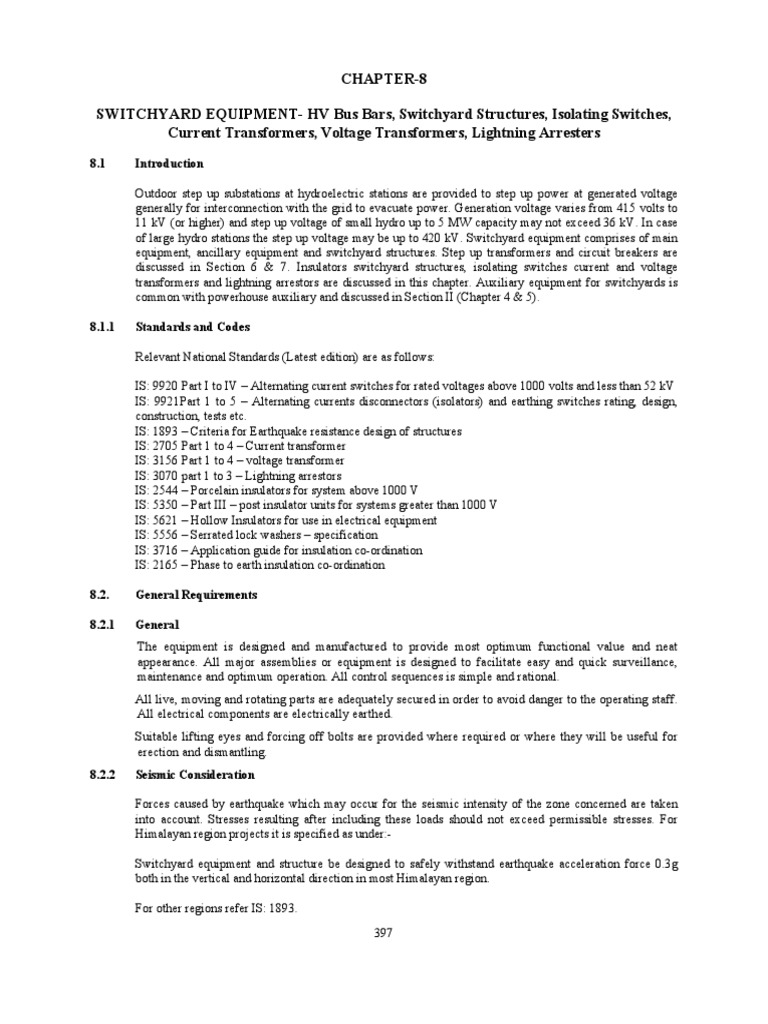 Switchyard Equipment Overview and Standards | PDF | Electrical ...