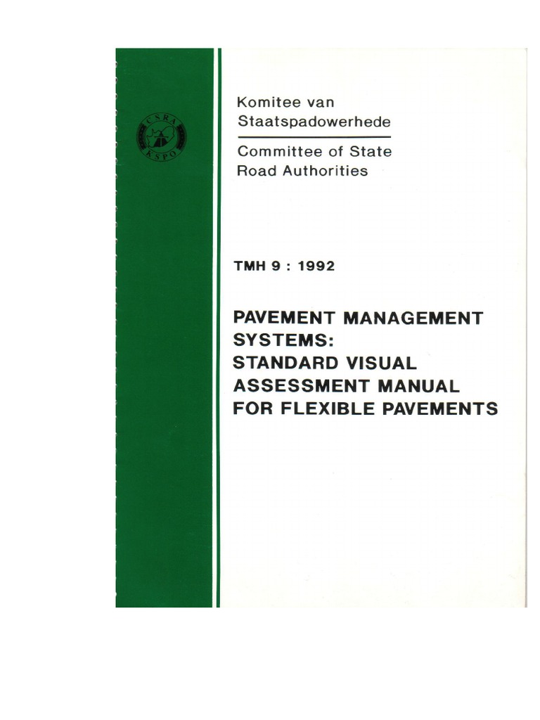 TMH 9 - (Pavement Management) | PDF | Road Surface | Road