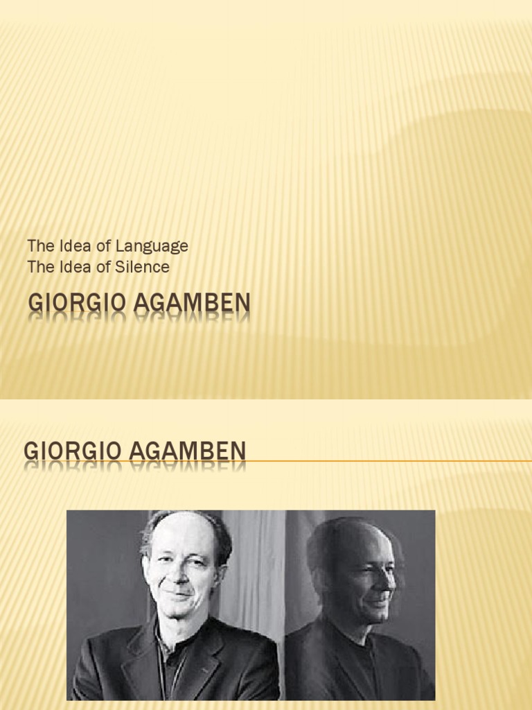 The Idea of Language Giorgio Agamben Caner C3a7etiner 12-11-20151 | PDF ...