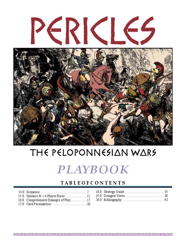 Pericles Playbook Final | PDF | Peloponnesian War | Ancient Greece