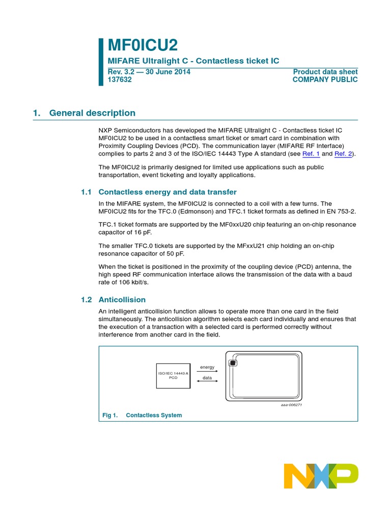 UltraLight C MF0ICU2 | PDF | Near Field Communication | Bit
