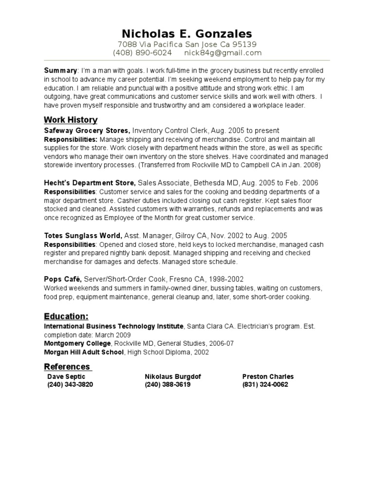 Nicks Resume | PDF