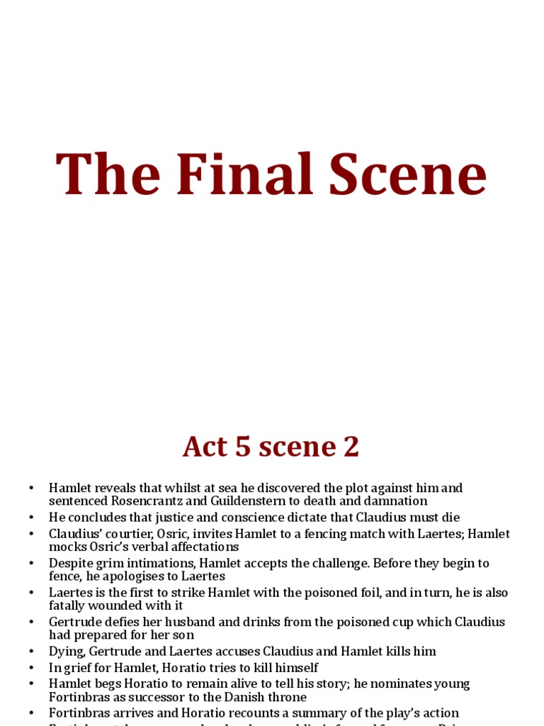 Hamlet's Final Scene and Last Lines | PDF | Hamlet | Tragedy Plays