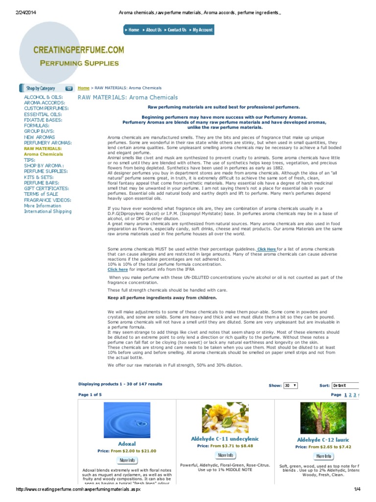 Aroma Chemicals, Raw Perfume Materials, Aroma Accords, Perfume ...