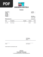 Hotel Bill Format in Word | PDF