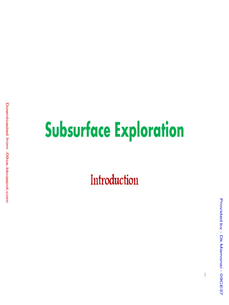 3 Subsurface Exploration (Part 1) | PDF | Geotechnical Engineering ...