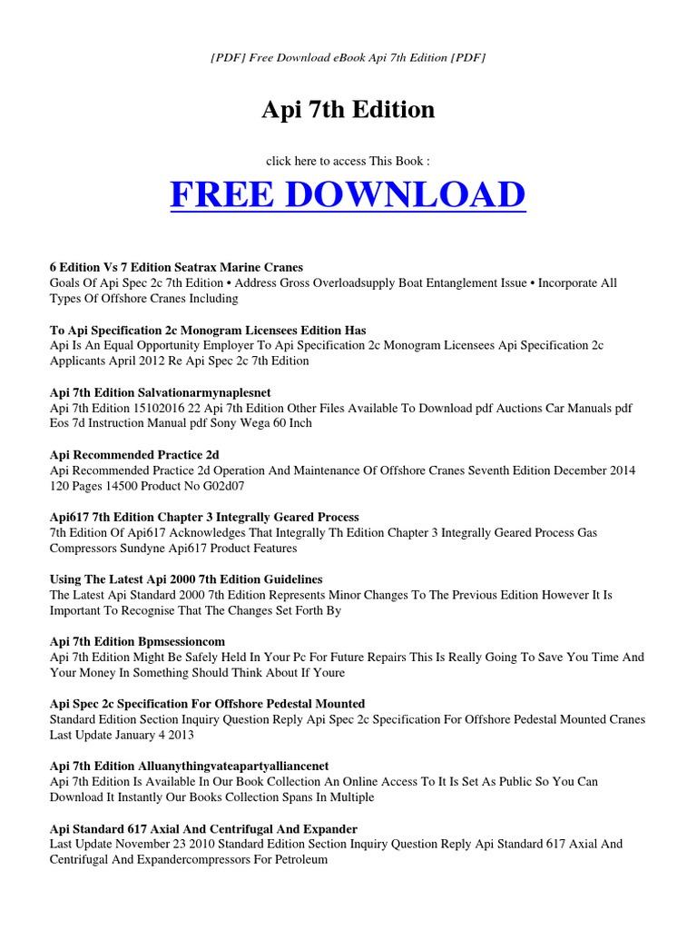 Api2000 7th Edition | PDF