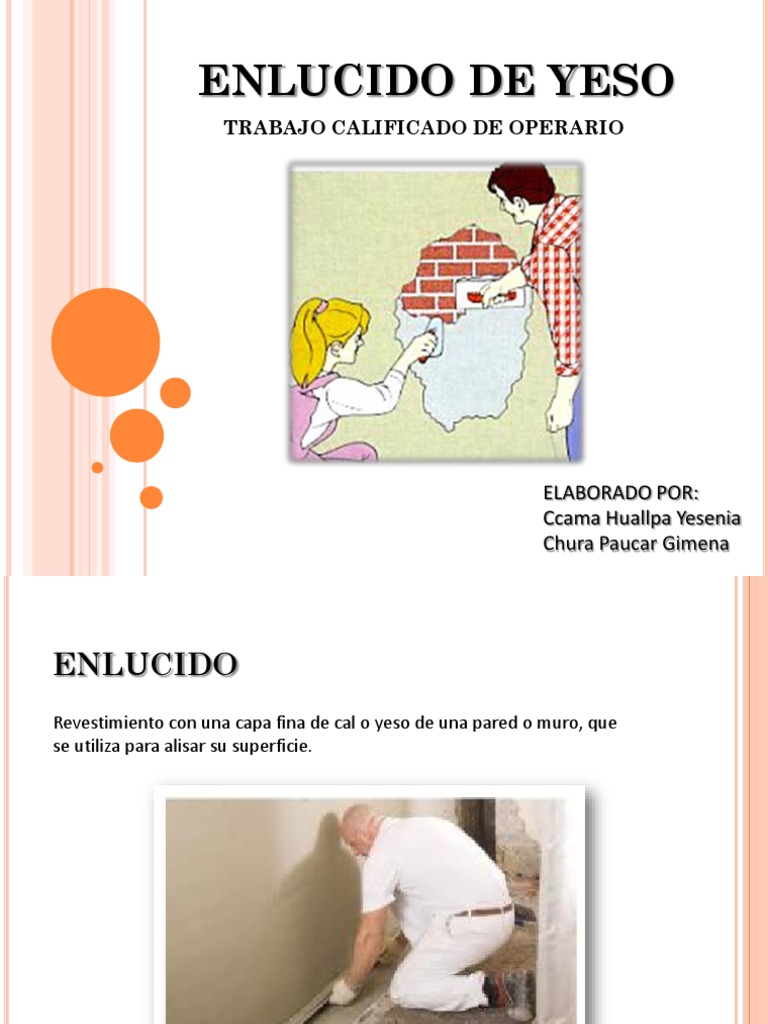 Enlucido de Yeso | PDF | Yeso | El hombre hace Materiales