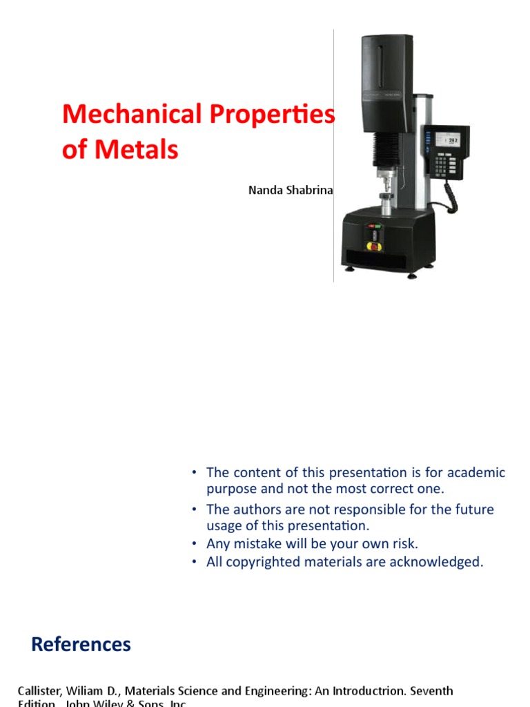 Mechanical Properties + Hardness | PDF | Deformation (Engineering ...