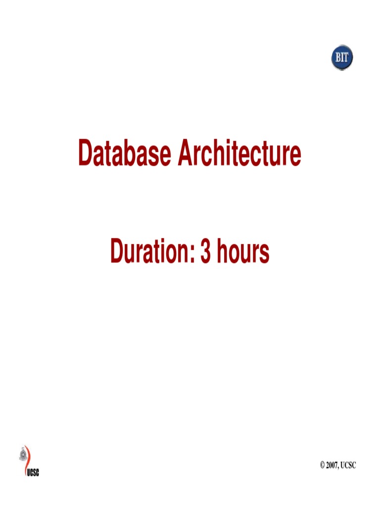 Database Architecture: Duration: 3 Hours | PDF | Databases | Conceptual Model