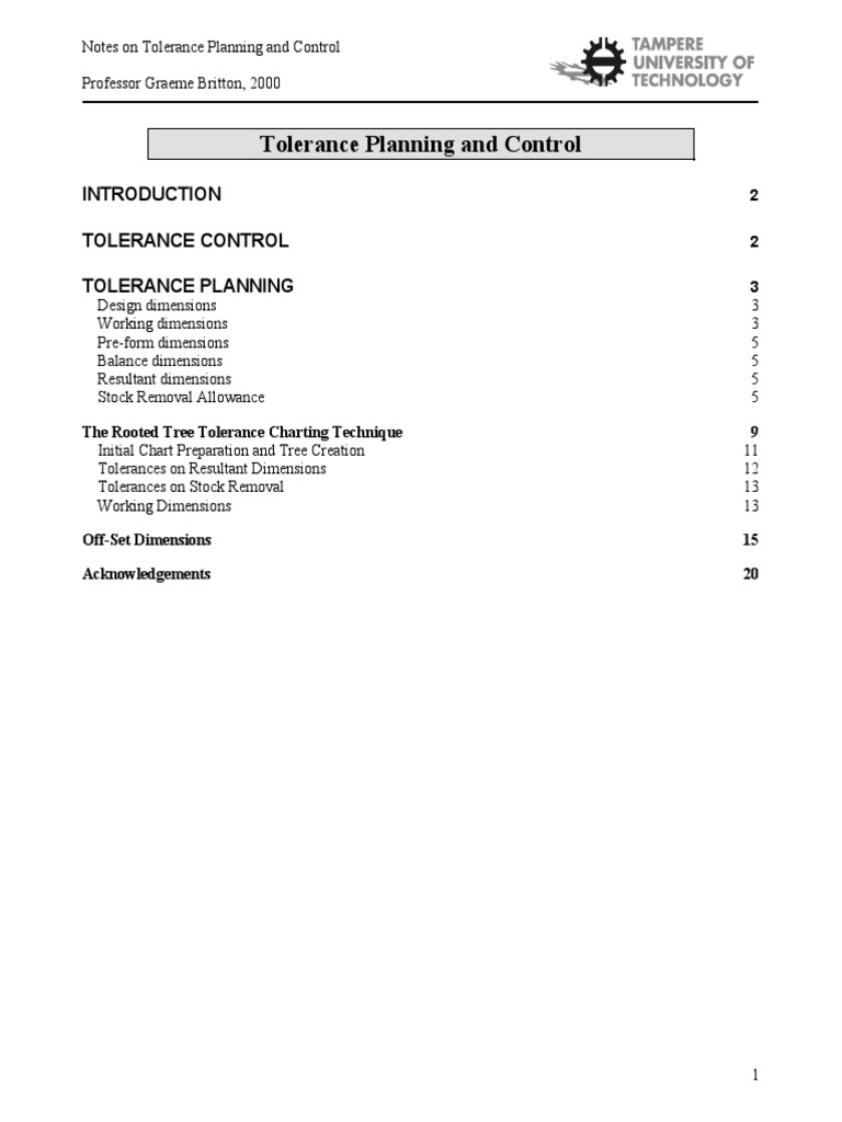 Tolerance Analysis | PDF | Engineering Tolerance | Machining
