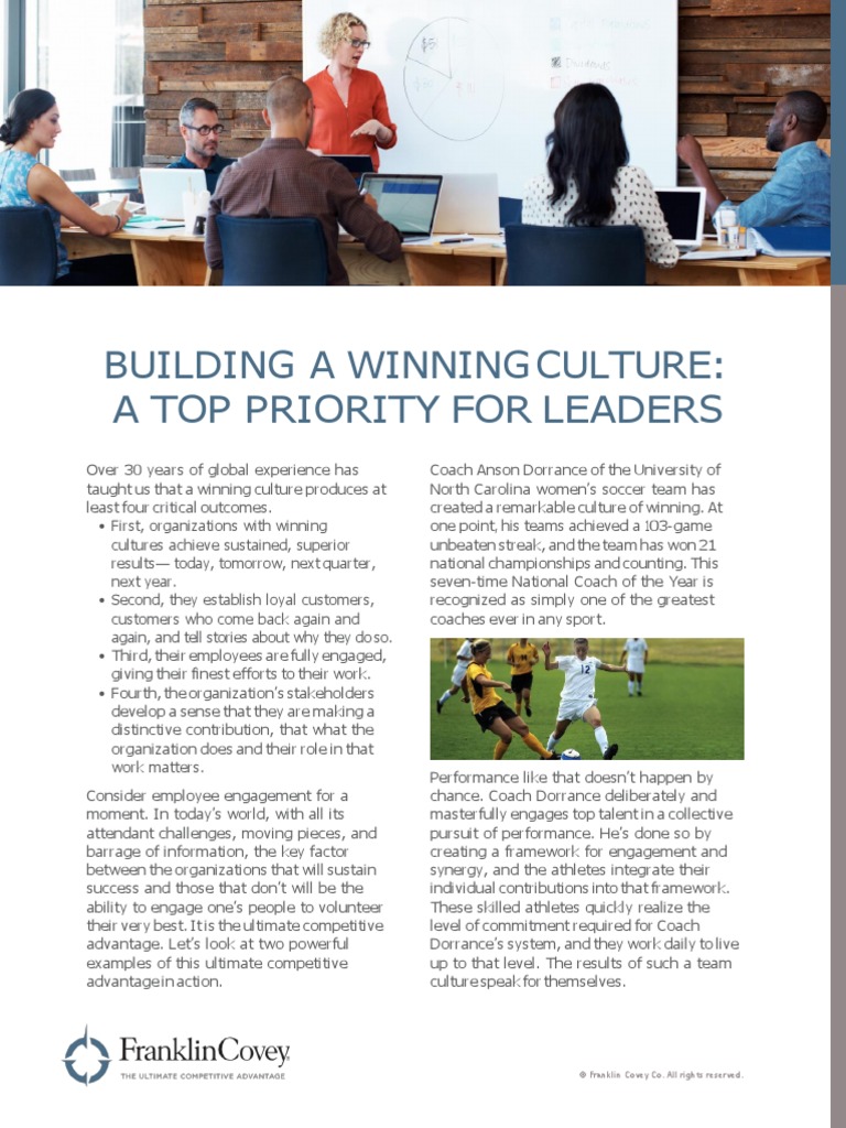 Building A Winning Culture | PDF | Competitive Advantage | Leadership