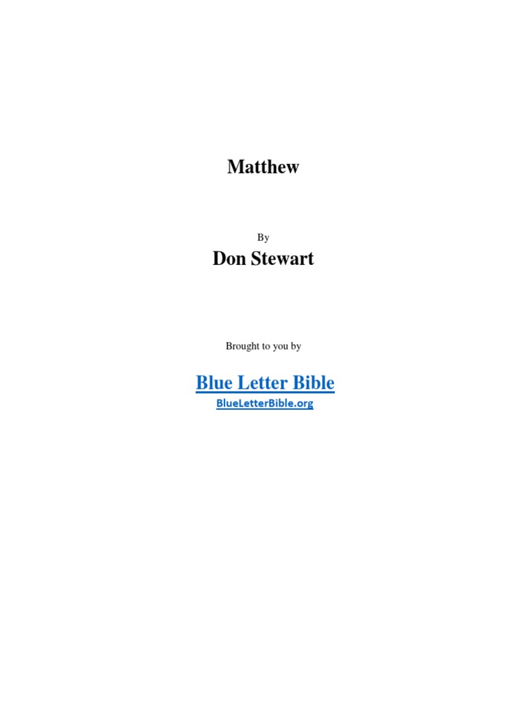 Matthew: Blue Letter Bible | Download Free PDF | Gospel Of Matthew ...