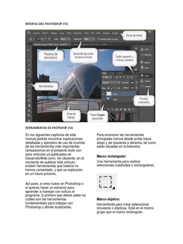 Interfaz Del Photoshop Cs6 | PDF | Herramientas | Informática