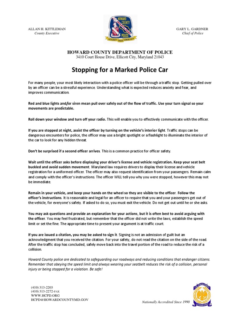 HCPD Traffic Stop Tips | PDF | Traffic Stop | Traffic