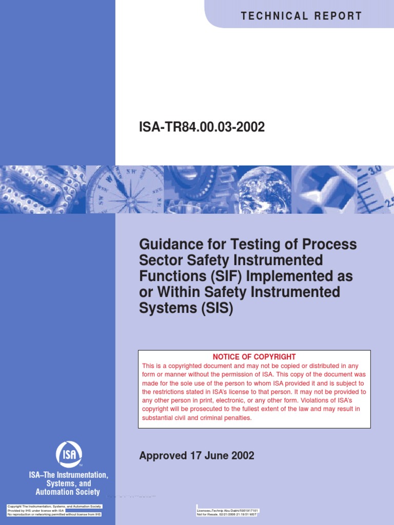 ISA 84.00.03 Guidance For Test of SIF PDF | PDF | Engineering | Science