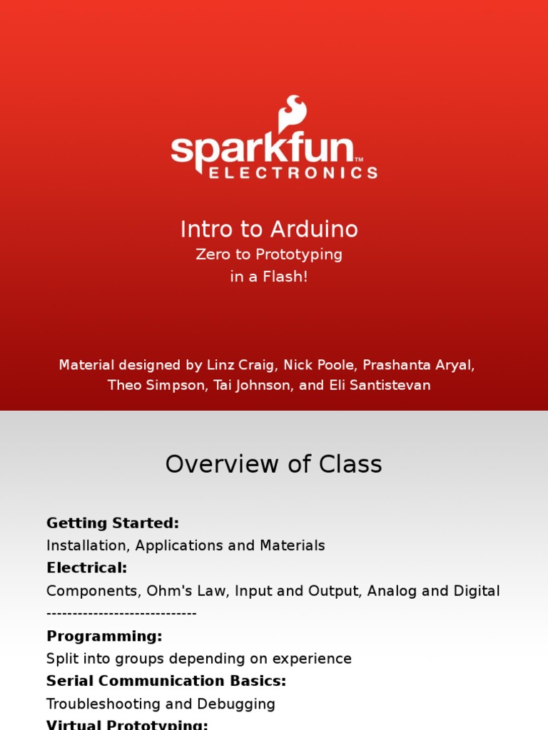 Intro To Arduino Zero To Prototyping In A Flash Pdf Voltage Arduino 