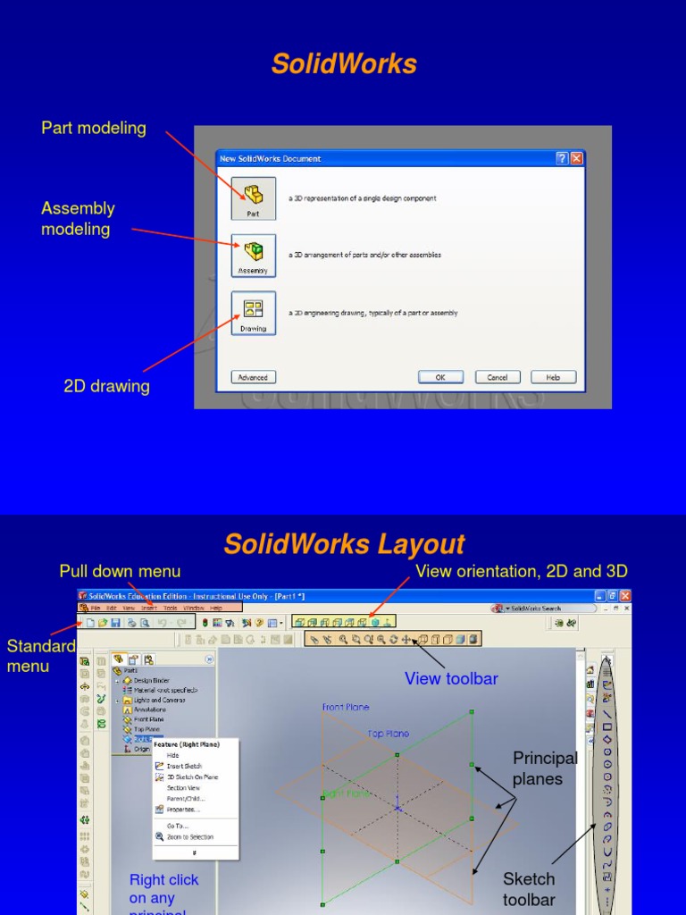 Solidworks: Part Modeling | PDF | 3 D Computer Graphics | 2 D Computer ...