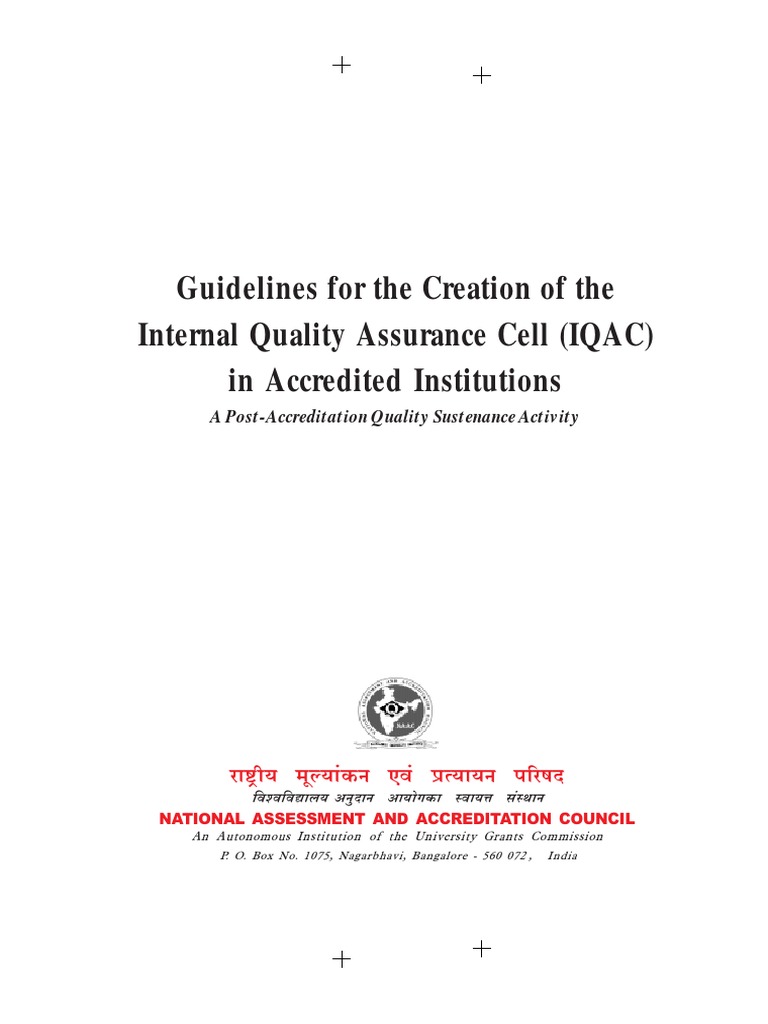 Naac-Iqac Guidelines 2003 | PDF | Quality Assurance | Evaluation