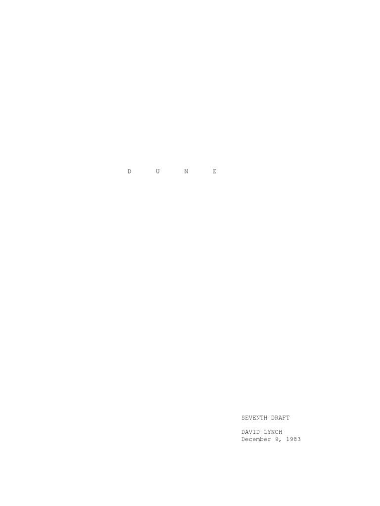 Dune Script 7th Draft PDF | PDF | Dune Universe | Soft Science Fiction