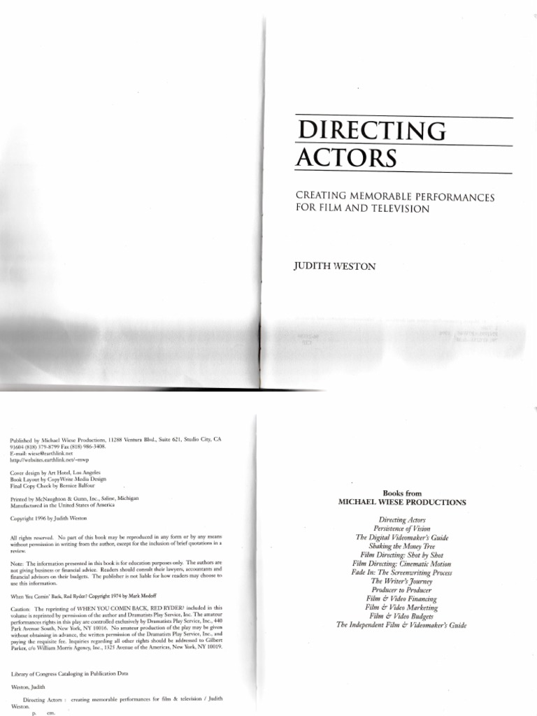 Directing Actors: Judith Weston | PDF | Business