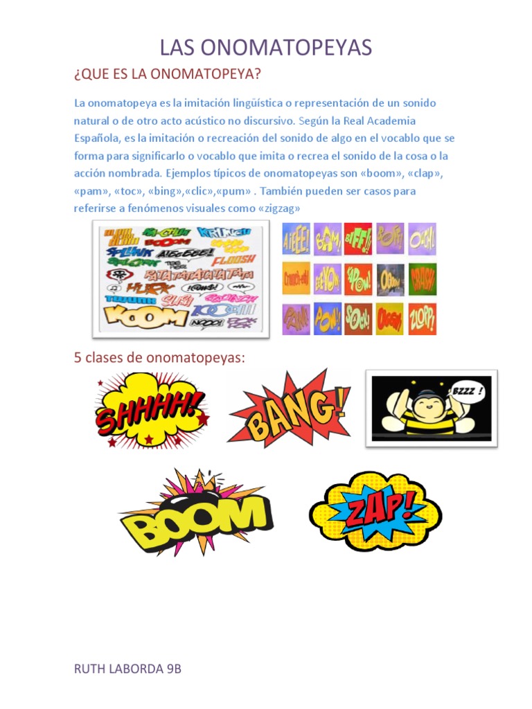 Que Es La Onomatopeya Pdf