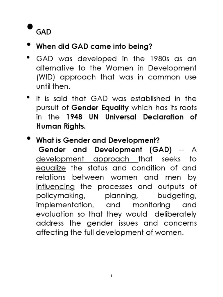 Gad | Gender And Development | Empowerment