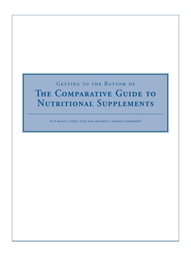 The Comparative Guide | PDF | Dietary Supplements | Vitamin