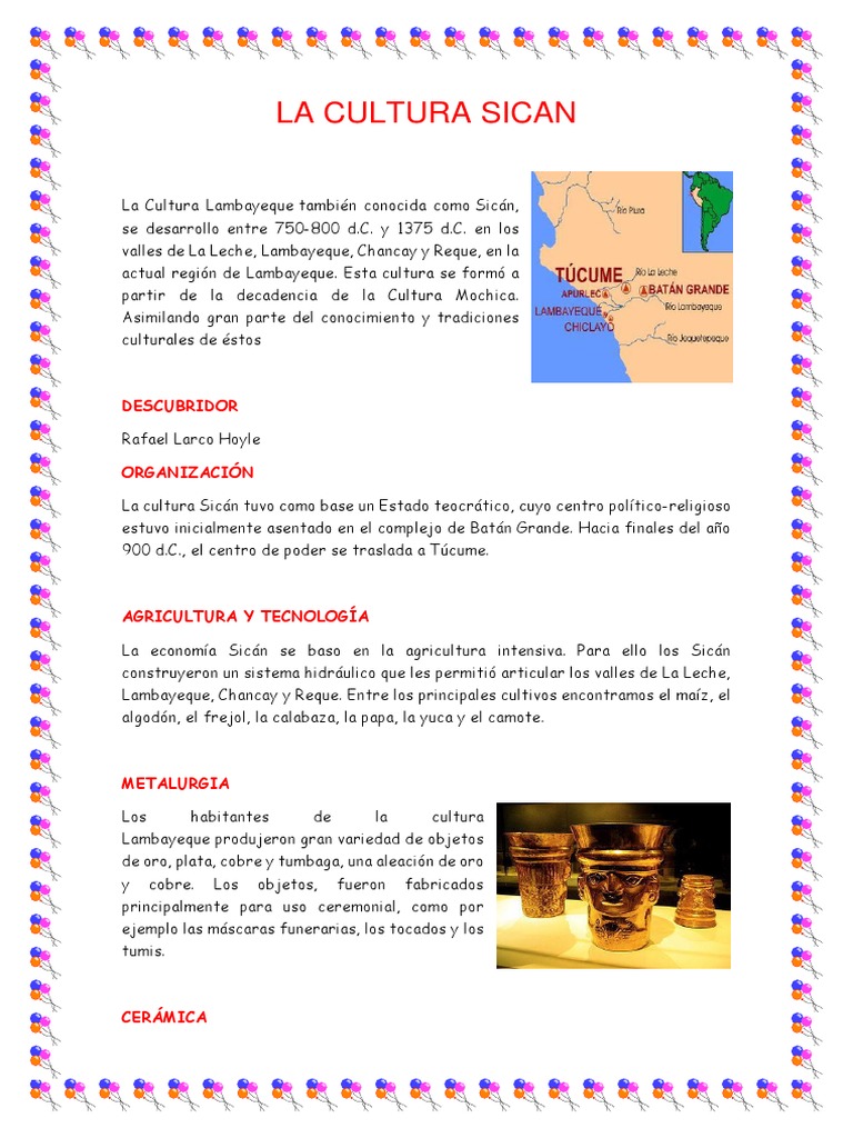 La Cultura Sican | PDF | Arqueología | Cultura (general)
