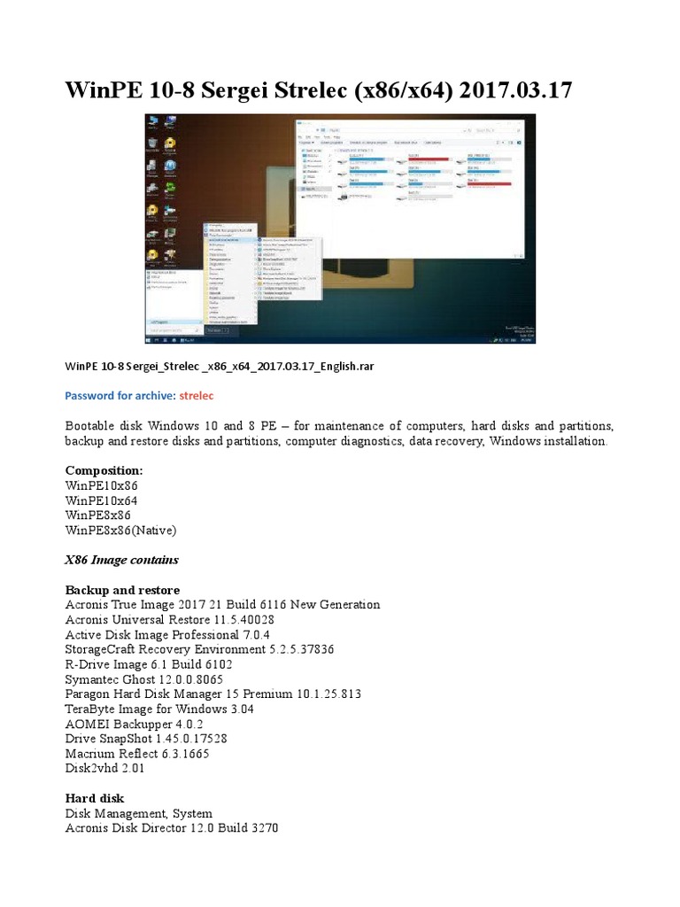 WinPE 10-8 Sergei Strelec (x86&x64) 2017.03.17 | Hard Disk Drive ...