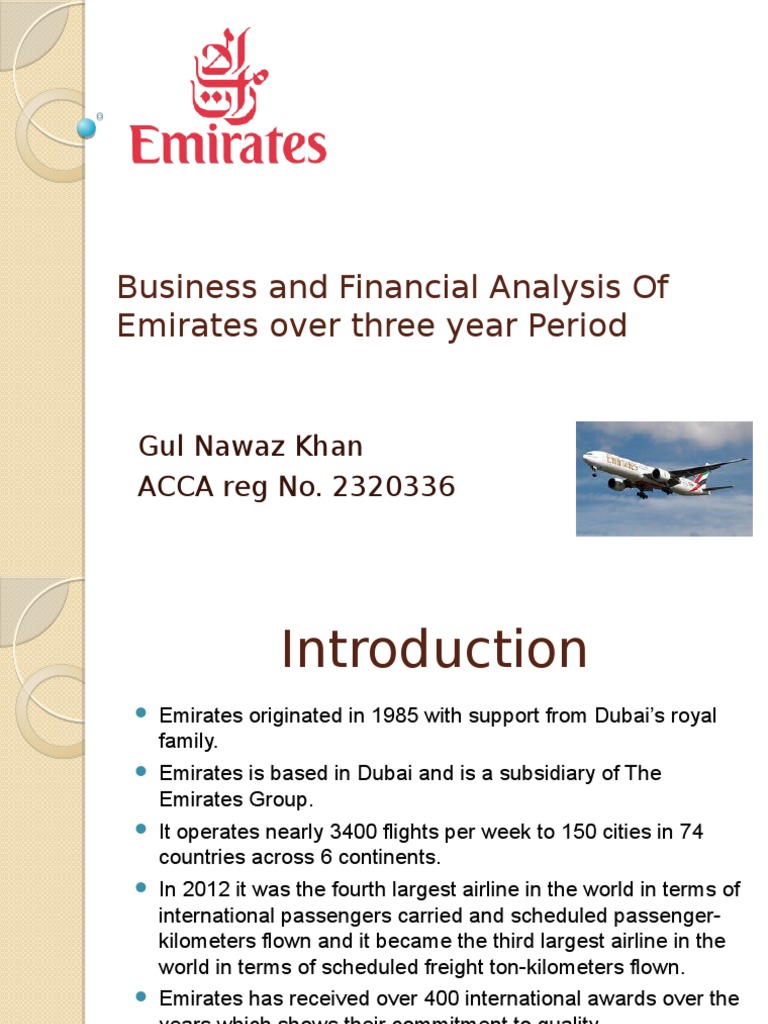 Business and Financial Analysis of Emirates Over Three Year Period ...