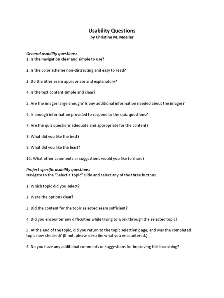 Usability Questions | PDF | Art