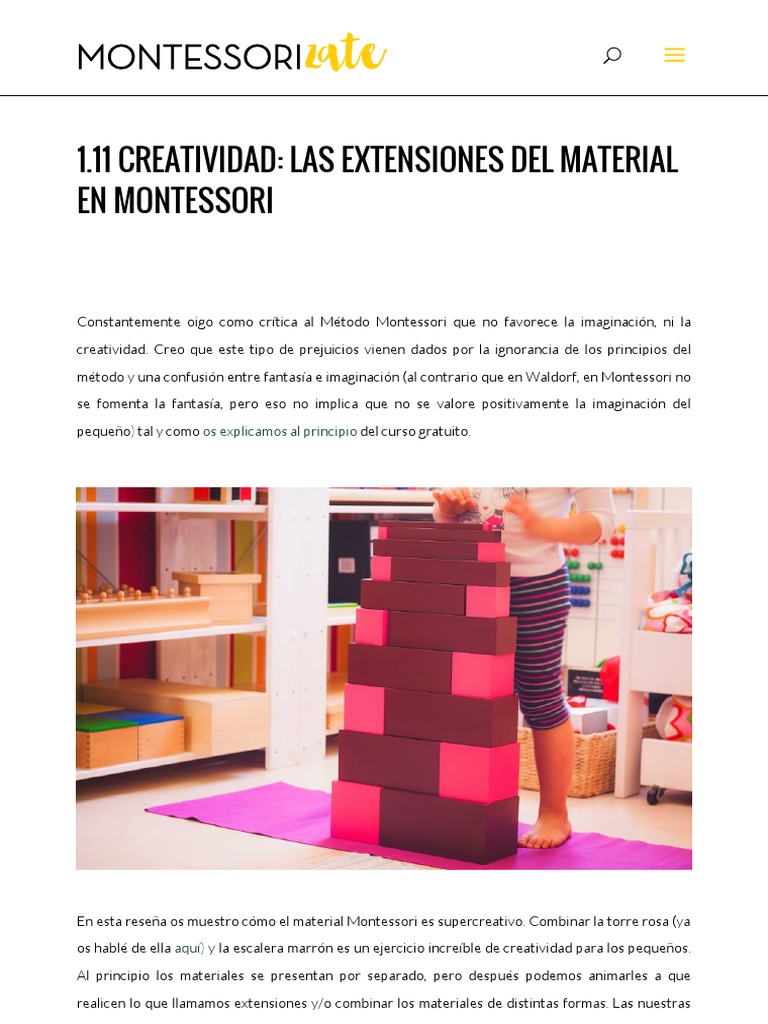 1 11creatividad Las Extensiones Del Material en Montessori | PDF ...