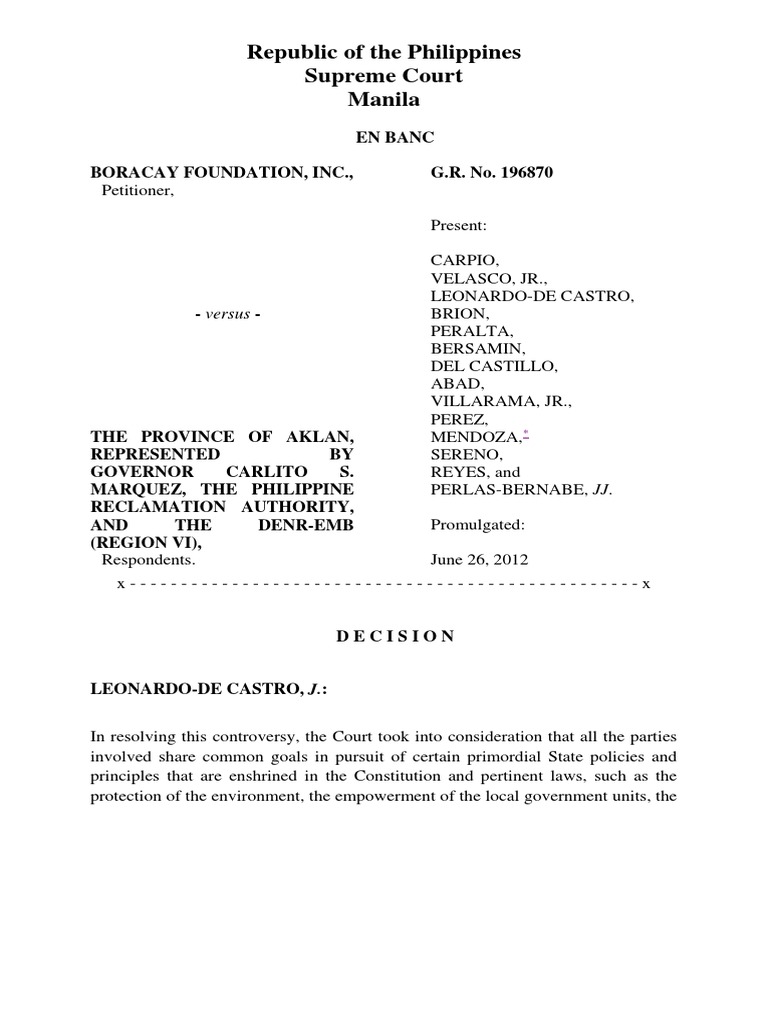 Boracay Environmental Case Decision | PDF | Environmental Impact ...