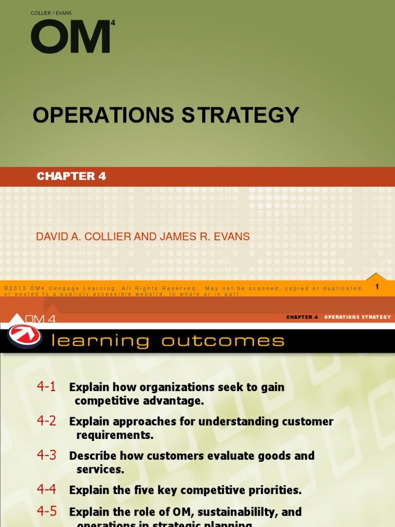 Operations Strategy: David A. Collier and James R. Evans | PDF ...
