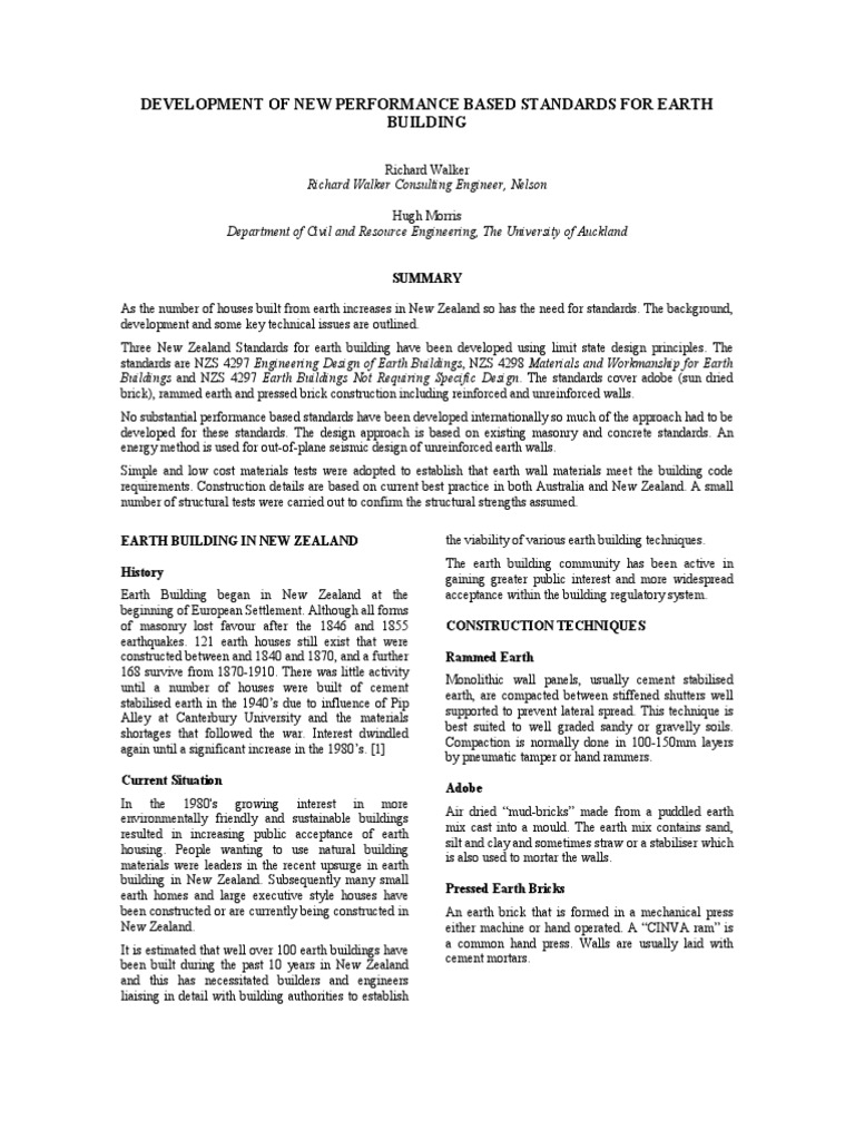 NZ Earth Building Standards | PDF | Strength Of Materials | Brick