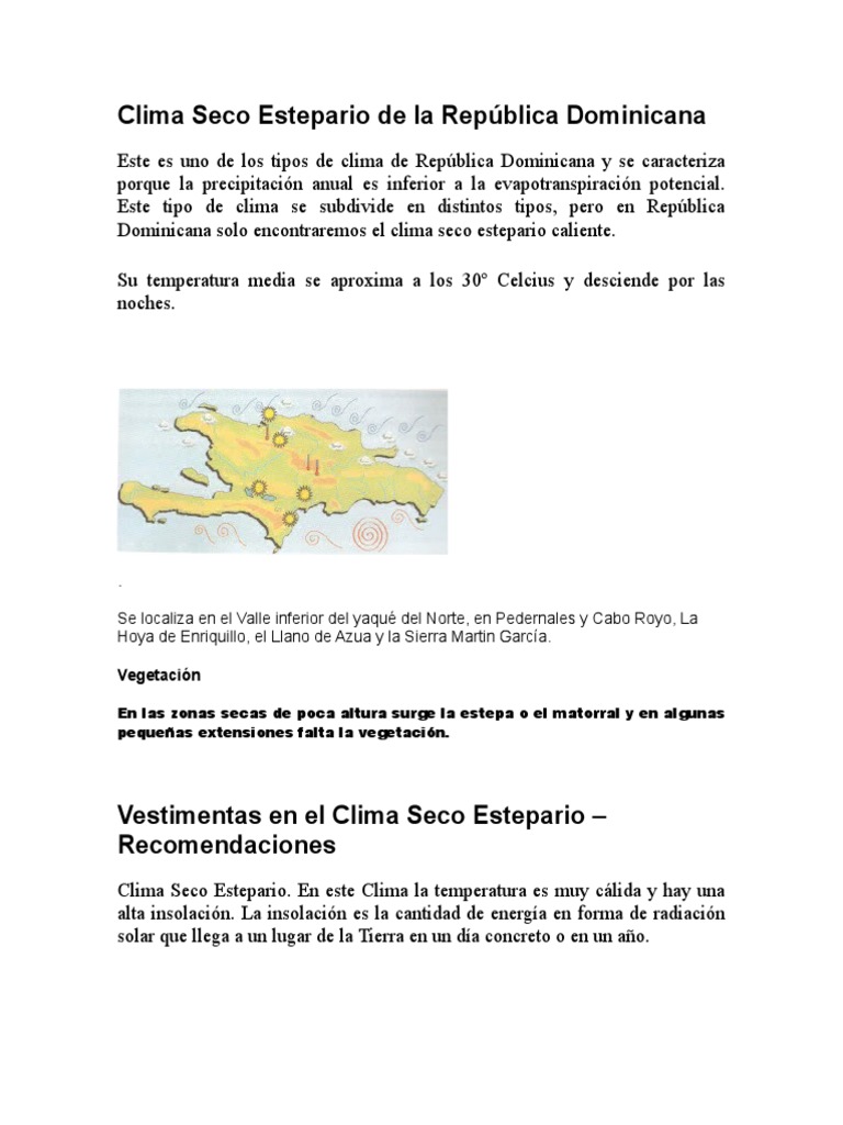 Clima Seco Estepario de La República Dominicana | PDF | Clima | Desierto