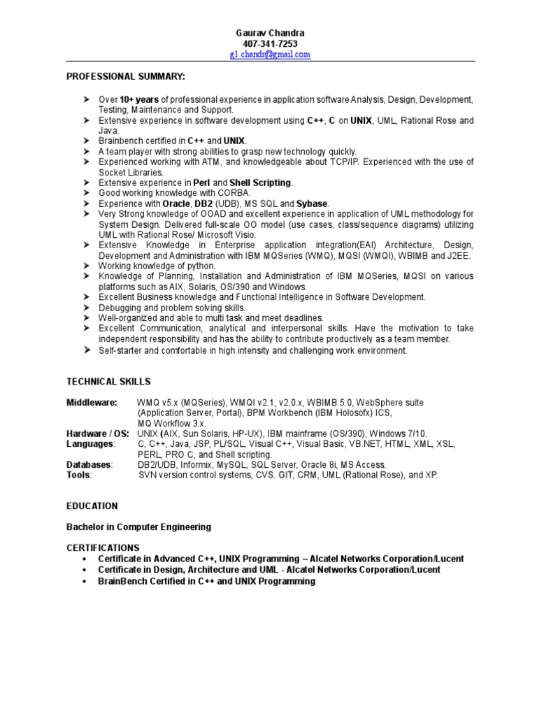 Gaurav - C++ Resume | PDF | Scripting Language | Application Programming Interface