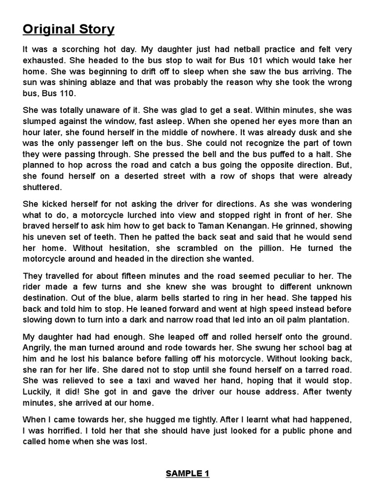 Original Story: Sample 1 | PDF | Violence