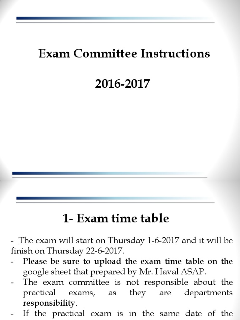 exam committee instructions.pdf | Test (Assessment) | Computing
