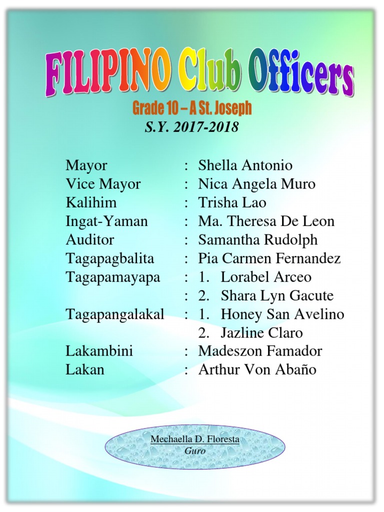 Filipino Club Officers