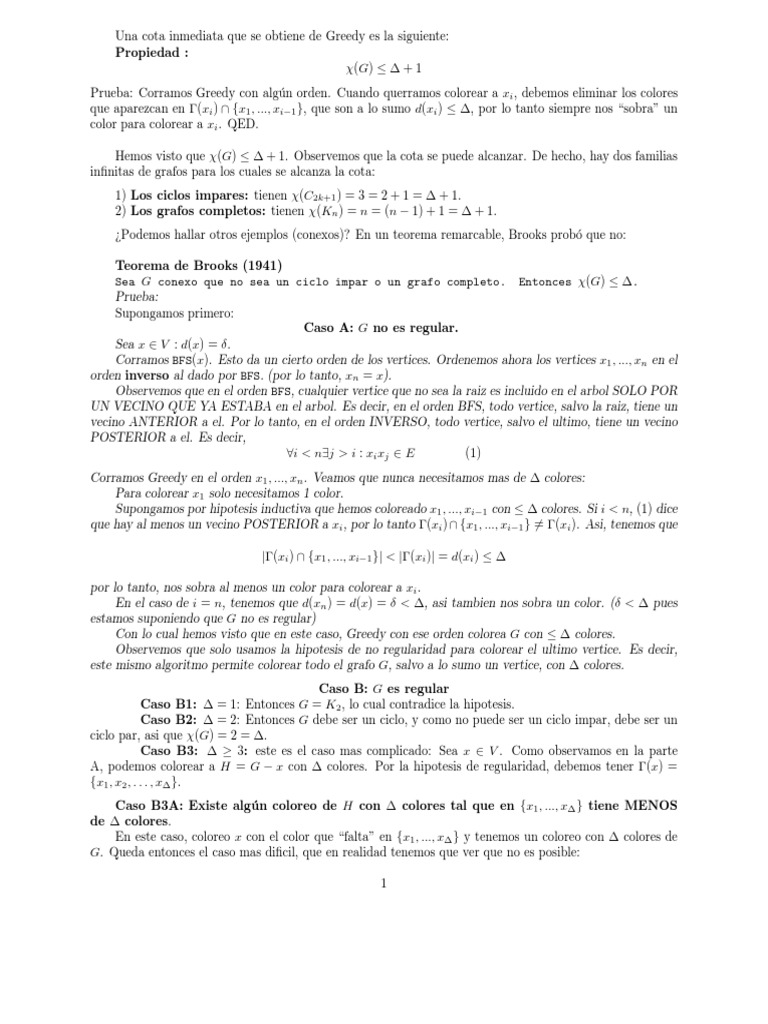 Brooks Theorem | PDF | Teoría de grafos | Matemáticas Aplicadas