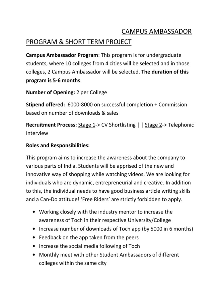 Campus Ambassador Program | Social Media Marketing | Social Media