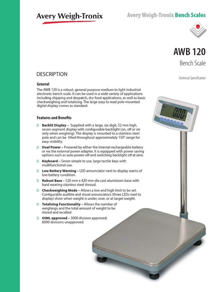 Avery Bench Scale | PDF | Backlight | Battery (Electricity)