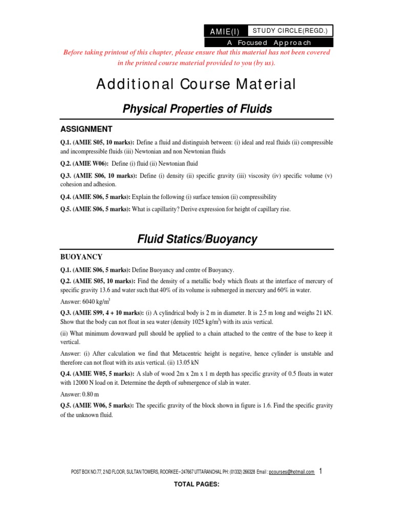 Fluid Mechanics AMIE | PDF | Boundary Layer | Fluid Dynamics