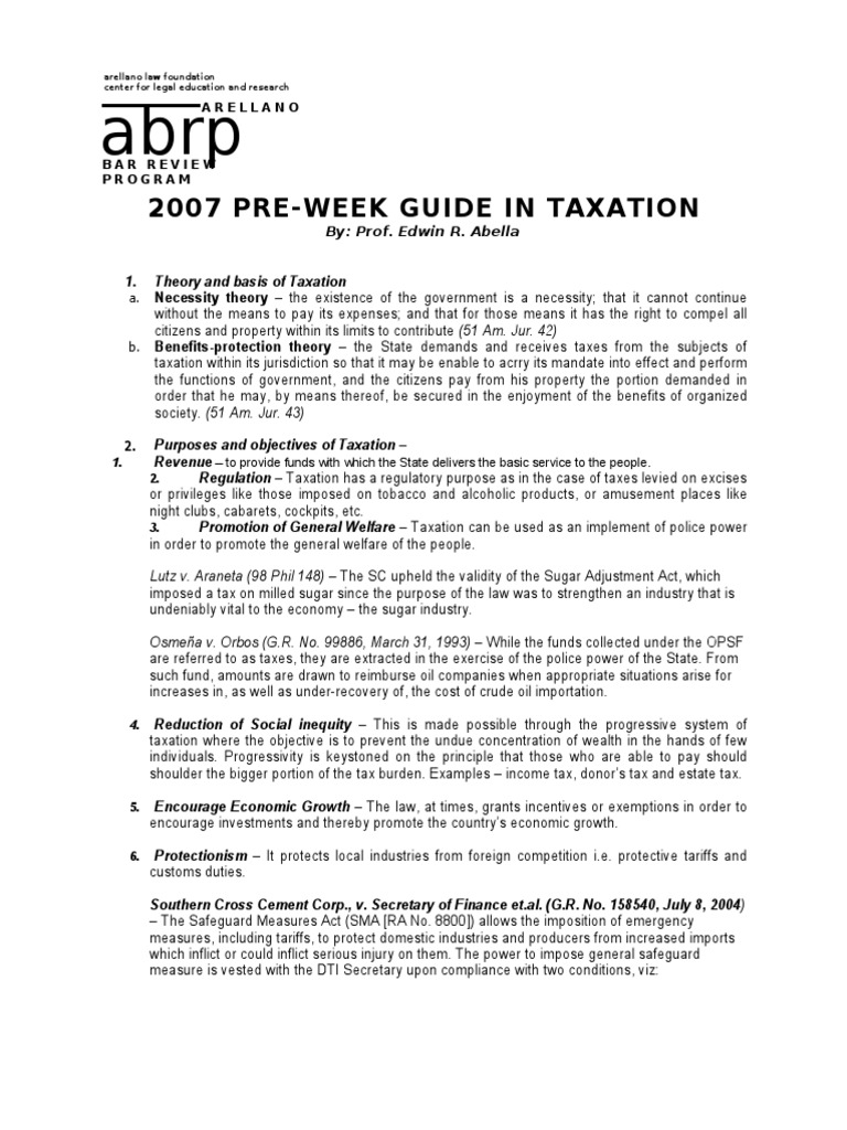 2007 Pre-Week Guide in Taxation | PDF | Tax Deduction | Taxes