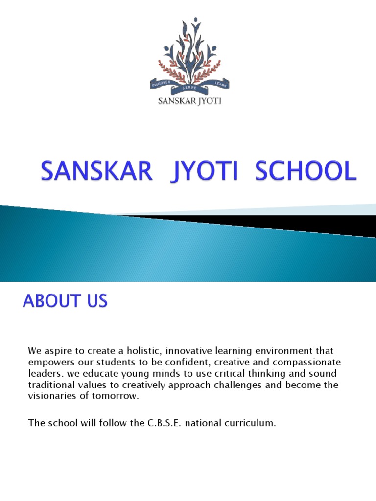 Sanskar Jyoti School | PDF | Learning | Teachers