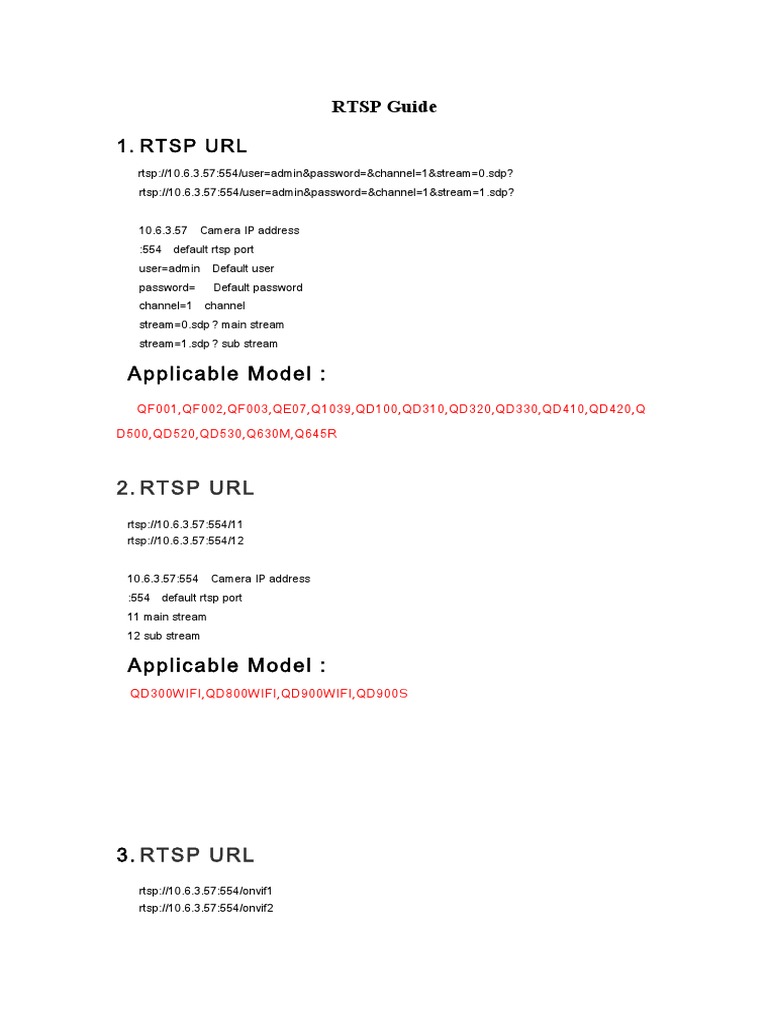 ESCAM RTSP Links and VLC Setup Guide | PDF | Streaming Media ...