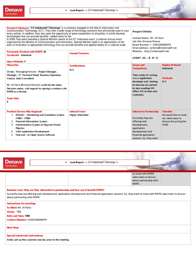 Lead Report - : Prospect Details | PDF | Application Software ...