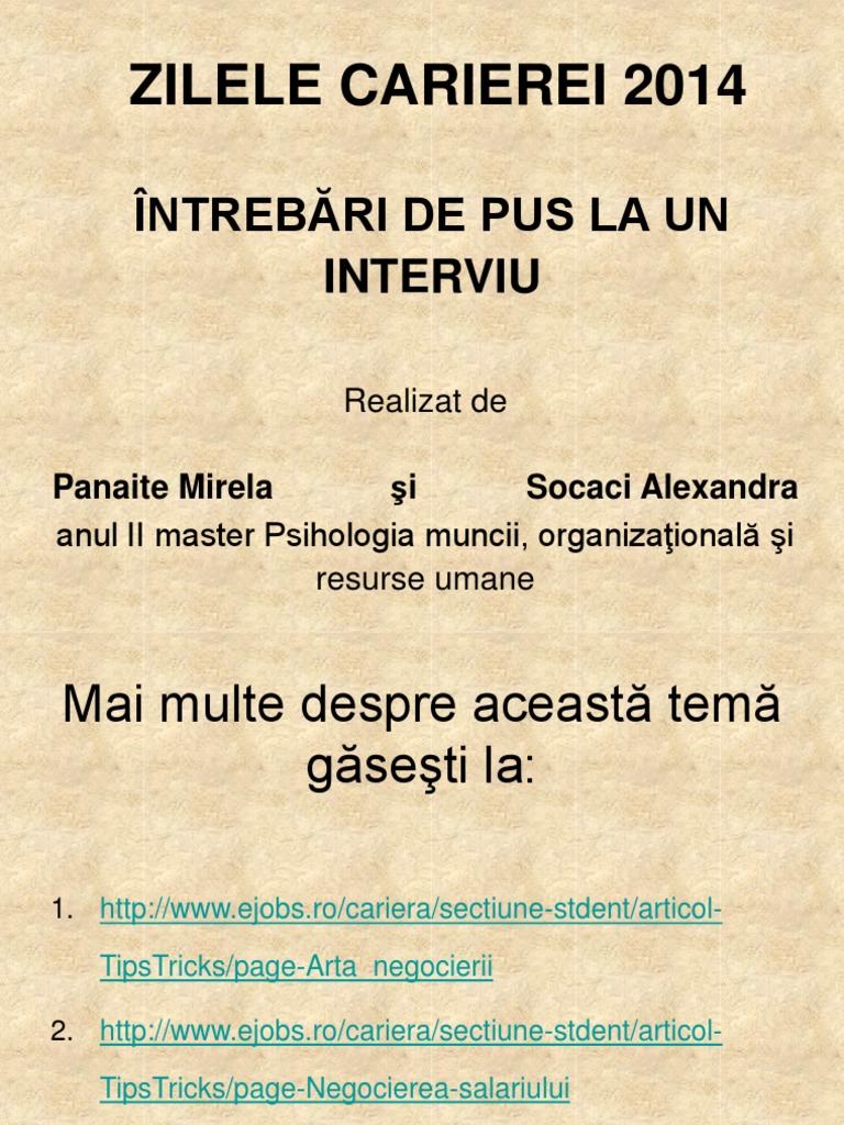 11 Ce Intrebari Sa Pui Sau Nu La Interviu | PDF